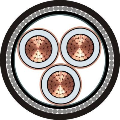 China High Voltage XLPE Insulated 3 Phase Armoured Cable With Copper Tape Screen for sale