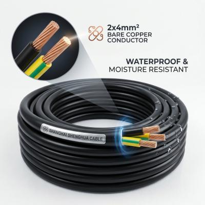 China Waterproof Moisture Resistant PVC Insulated Cable 0.6/1kV 2 Core 2x4mm2 Outdoor Wet Area for sale