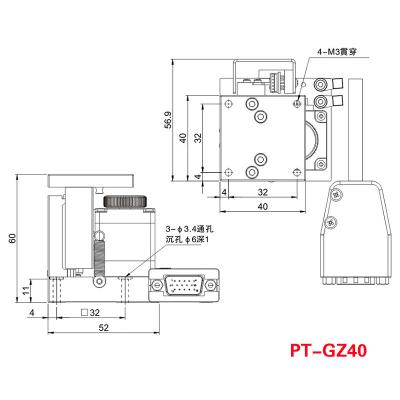 China Optisch Fijn Aanpassingsroestvrij staal Gemotoriseerd Laboratorium Jack Ball Screw Drive Te koop