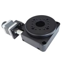 China 100mm Diameter Motorized Rotating Table Black With Worm Gear for sale