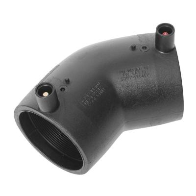 China 45° Electrofusion Elbow PE100 DN32-250 | 4.0mm Fusamatic Auto Pin | Water PN16 / Gas 10 Bar | Gentle-Angle Welded Bends Minimizing Flow Resistance in Water, Gas & Irrigation Lines for sale