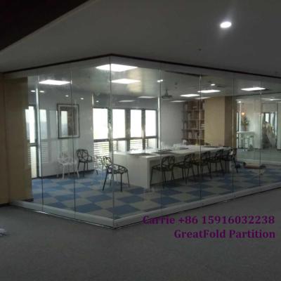 China Mobile Glass Partition Walls Movable Glass Partition Wall Sliding Glass Partition for sale