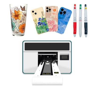 China Impressora digital UV híbrida de 300 mm Cartão de escritório Botão acrílico LED Impressora UV de cama plana à venda