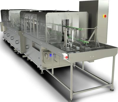 China 380/480V Voltage Silver Plastic Crates Washing Machine for Fast and Thorough Cleaning for sale
