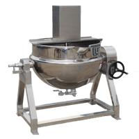 China Hand Tilting Steam Heated Jacketed Kettle 200L with Agitator for Meat Processing for sale