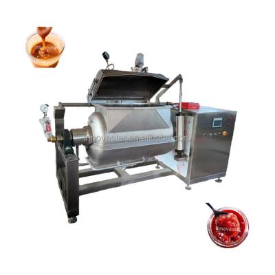 China Red Bean Paste Vakuum Jackett Kessel mit 100-600L Kapazität und Horizontalem Rührgerät zu verkaufen