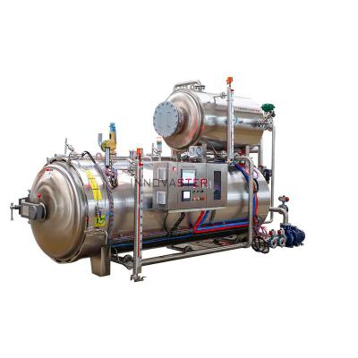 China Lojas de alimentos e bebidas Máquina de retorta em cascata de água Esterilização por autoclave para frascos e latas de vidro à venda