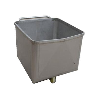 Cina Silent Rubber Wheel Stainless Steel Meat Trolley Cart for Lifting Buggy Drum Cart in vendita