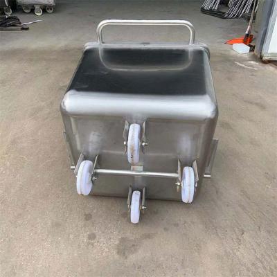 Cina Silent Rubber Wheel Stainless Steel Meat Trolley Cart for Lifting Buggy Drum Cart in vendita