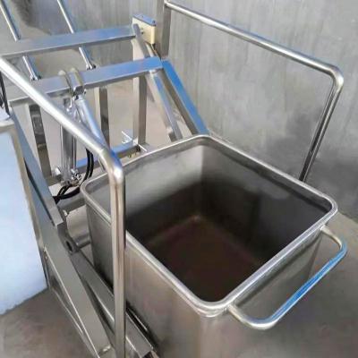 Cina Silent Rubber Wheel Stainless Steel Meat Trolley Cart for Lifting Buggy Drum Cart in vendita