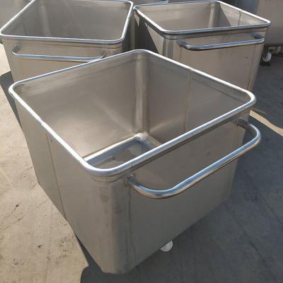 Cina Silent Rubber Wheel Stainless Steel Meat Trolley Cart for Lifting Buggy Drum Cart in vendita