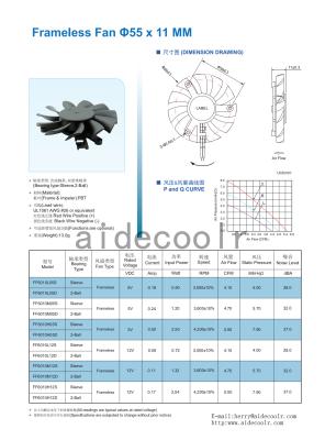 China ODM Brushless Server Koelventilator 12V FF6010 Frameless Lichtgewicht Te koop
