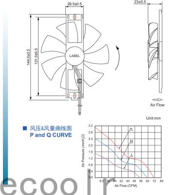 Cina Materia plastica Frameless della ventola di raffreddamento 120x120x25mm del server 12V in vendita