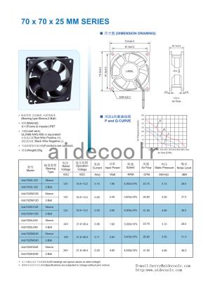 Cina Ventola di raffreddamento a risparmio energetico senza spazzole 12V DC 70x70x25mm Materiale plastico in vendita