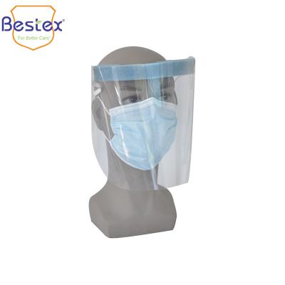 Cina visiera medica di plastica della spugna dell'ANIMALE DOMESTICO della visiera dell'anti nebbia 32*22cm in vendita