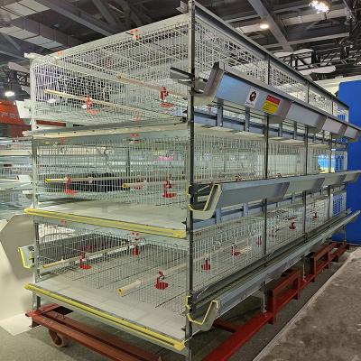China Poultry Farm Q235 3 - 4Tier Battery Chicken Cage Broiler Breeding Use for sale