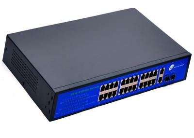 Cina 24 commutatori di PoE di gigabit dei porti con 24 porti di POE e 2 porti di SFP 2 e di Ethernet in vendita