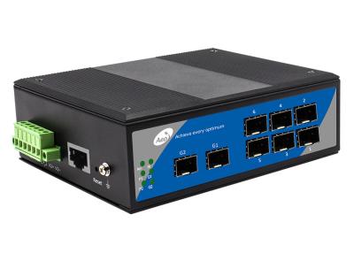China Industrielles Kaskadengehandhabtes Gigabit SFP des Faser-Schalter-2 6 Häfen 10/100Mbps SFP zu verkaufen