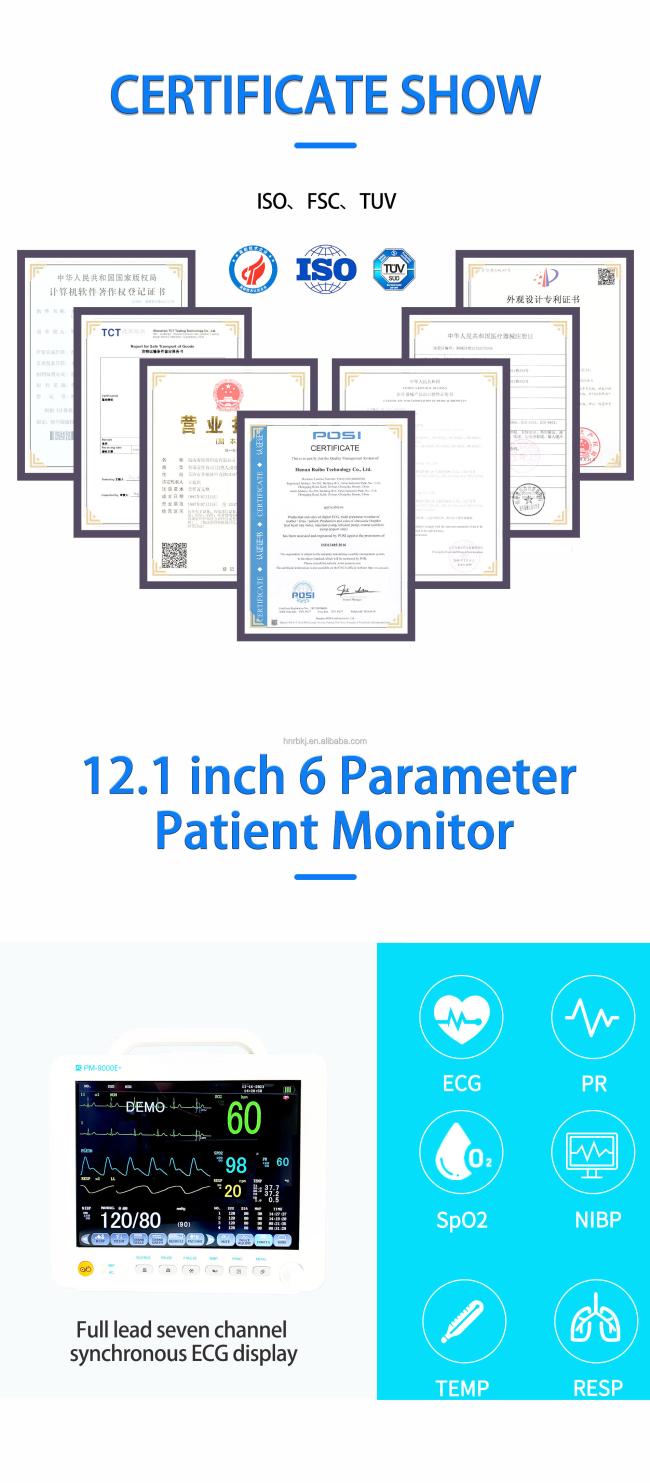 PM-9000E+ Patient Monitor display close-up