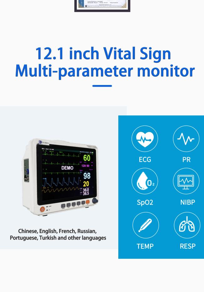 Rainbow PM-9000A+ Patient Monitor with accessories