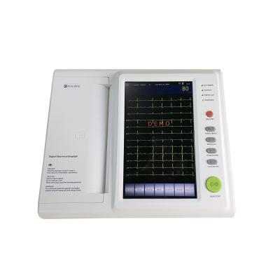 China Medical 12 Lead Portable 10 Inch Touch Screen 6 Channel Support Ecg Monitor for sale