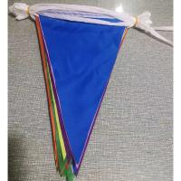 China OEM ODM Triangle Flag Bunting Custom 100D Polyester Fabric Triangle String Flags for sale