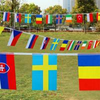 China Digital Printing String Flag Colorful Bunting Material Flags for sale
