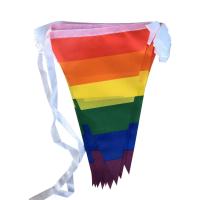 China OEM ODM Triangle Flag Bunting Custom 100D Polyester Fabric Triangle String Flags for sale