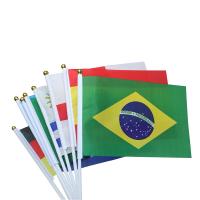 China Polyester Printed Hand Held Flags  10*15 cm Customized Small Size for sale