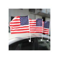 China 100D Polyester Custom Window Flags With Clips And Sticks ISO Certification for sale