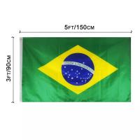 China High Quality Custom Brazil Flags 3x5Ft 100D Polyester Flags for sale
