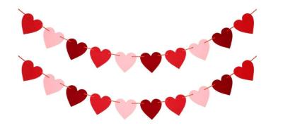 China Valentine's Heart Garland Banner String For Anniversary Wedding Birthd Party Te koop