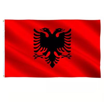 Cina CMYK Color Custom 3X5 Ft Flags 100% Polyester Albania Country Flag in vendita