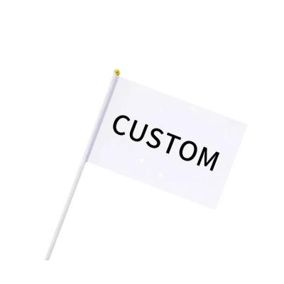 Cina 100% Polyester Brazil Custom Flag 14x21cm Brazil Hand Held Flags in vendita