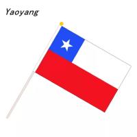 China Chilean Hand Held Flags Outdoor Waving Polyester Custom Logo for sale