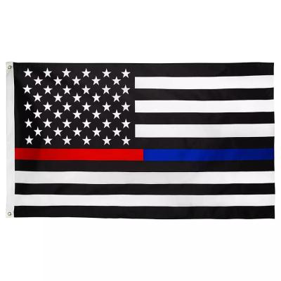 中国 Digital Printing Polyester American Flag 3x5 Ft Thin Blue Yellow Red Green Gray Line Flags 販売のため