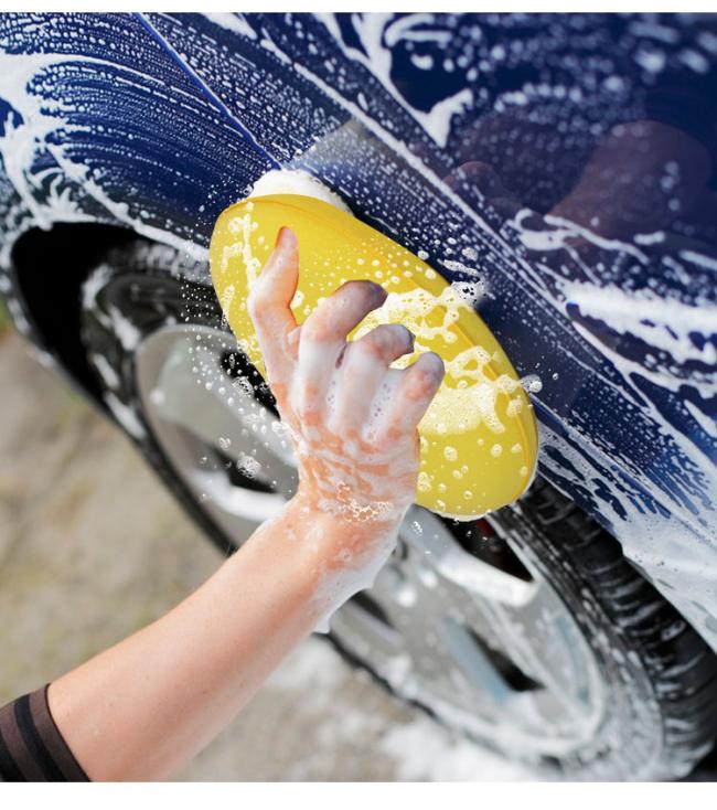 Multi-colored cleaning sponges showing color options