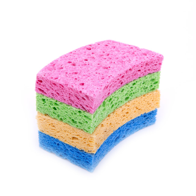 Highly absorbent compressed cellulose sponge sheet product display