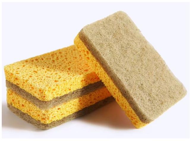 Close-up of cellulose sponge texture