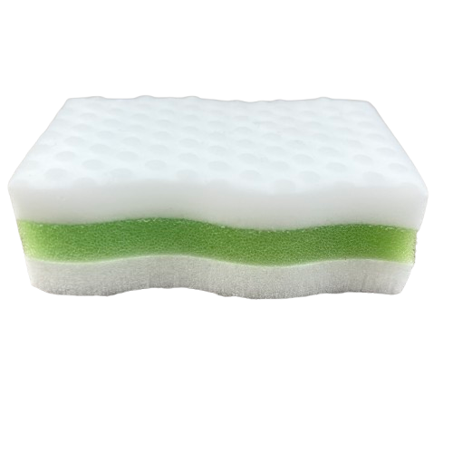 Close-up view of melamine foam sponge texture and structure