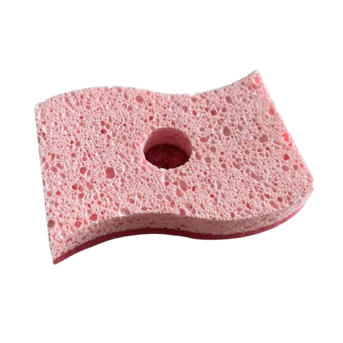 Close-up of compostable sponge texture