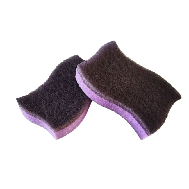 Close-up of Donghui sponge's textured scrubbing side