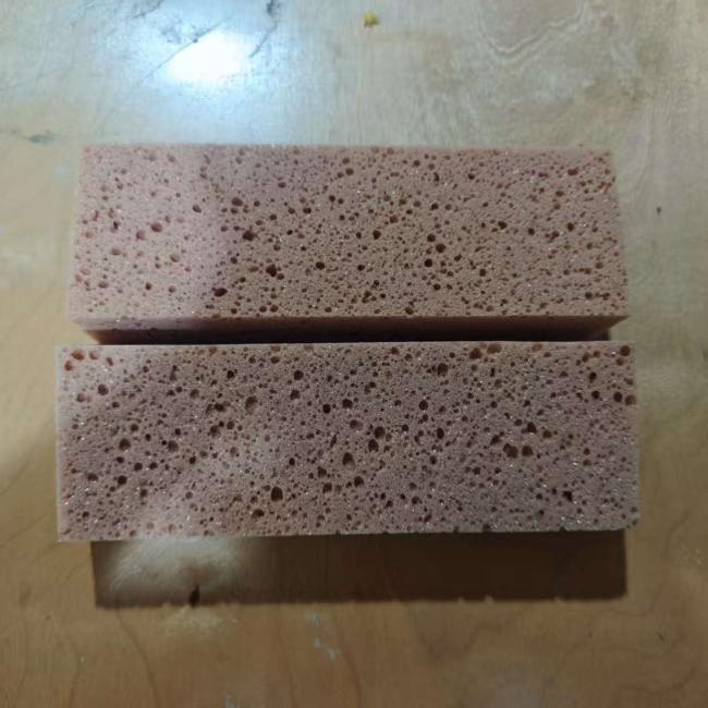 Close-up view of non-scratch sponge material