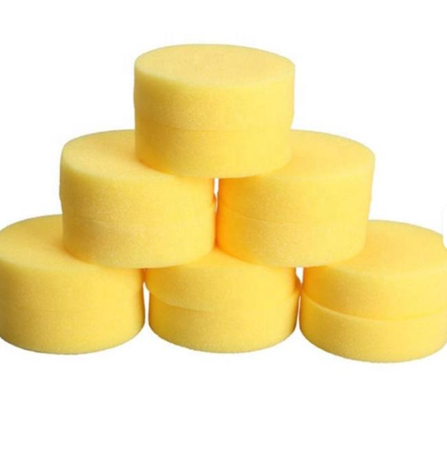 Yellow cleaning sponge close-up