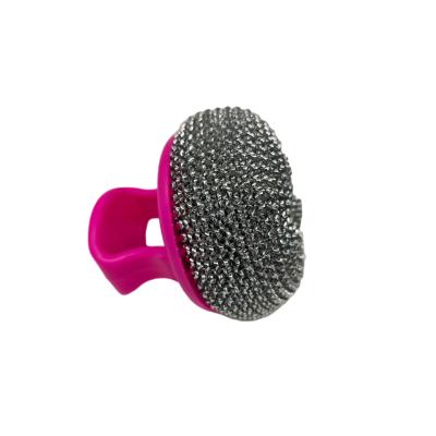 China Heavy Duty Kitchen Pot Brush PP Dish Scrubber Brush Portable With Non Slip Grip for sale