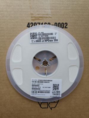 中国 CC0603JRNPO0BN200 高周波回路用の理想200pF NPOコンデンサ 0603 サイズ超安定低ESR 高Qファクター精度値 高性能 RoHS対応 販売のため