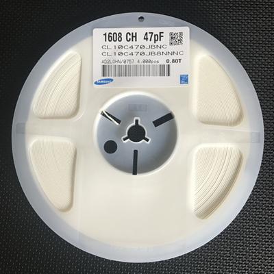 China CL10C470JB8NNNC MLCC 47pF Ceramic Capacitor ±5% Tolerance 50V Rating C0G Dielectric 0402 Case Stable -55°C to +125°C Range High Q Value RoHS Compliant Tape and Reel Packaging for sale
