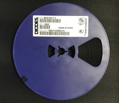 China BAS70W-7-F Diodo Schottky de doble serie 70V 200mA con baja Vf de 1V, conmutación rápida de 4ns, paquete SOD-123, alta eficiencia, cualificado AEC-Q101, embalaje en cinta y carrete en venta