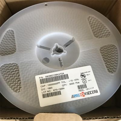 China 08056D106KAT2A 10μF MLCC 25V Rating X7R Dielectric 0805 Case 10% Tolerance High CV RoHS Compliant Stable for Bypass/Decoupling for sale