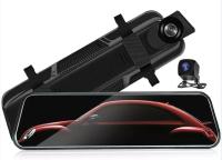 China 9.66 Inch Motion Activated Dashcam Full 2.5D Touch Screen Front Back Recording for sale